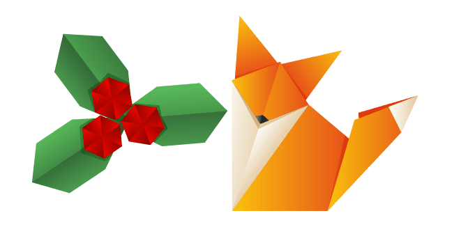 Custom Cursor Pack: Origami Fox and Berry - Cursor Helper