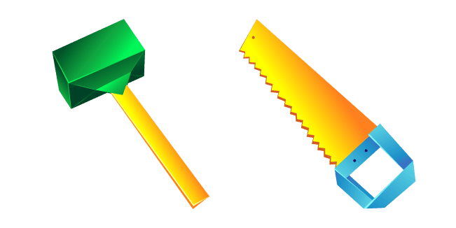 Custom Cursor Pack: Origami Labor Day Hammer and Saw - Cursor Helper